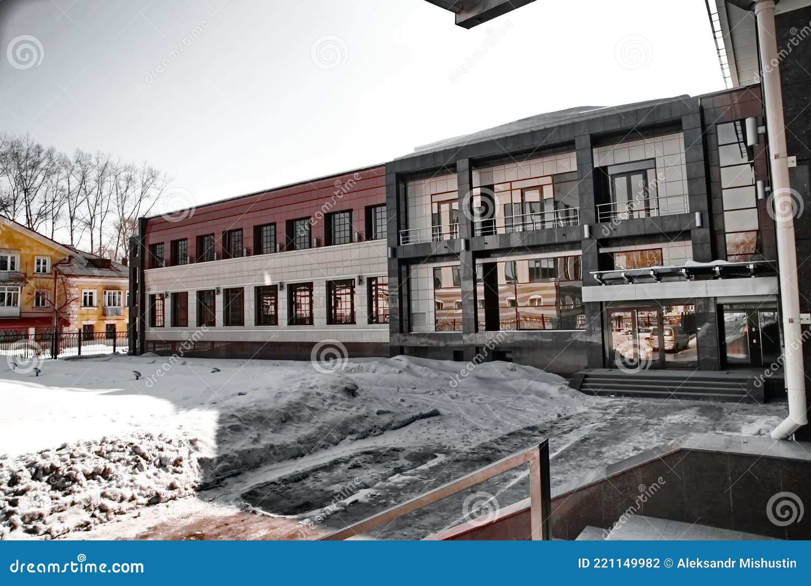 High-tech Building in Winter Stock Photo - Image of constructivism ...