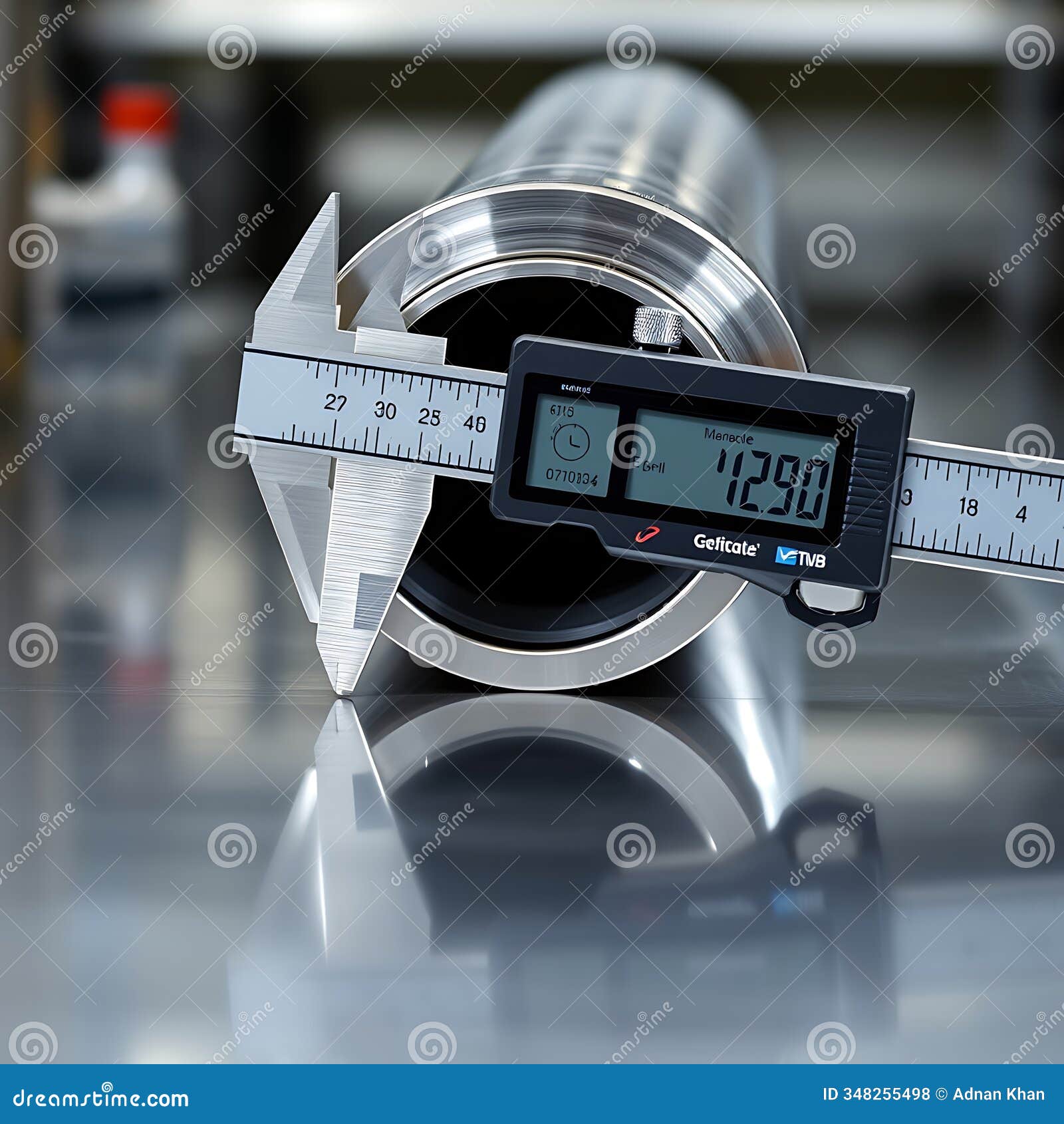High Tech Caliper Measuring the Outer Diameter of a Stainless Steel ...