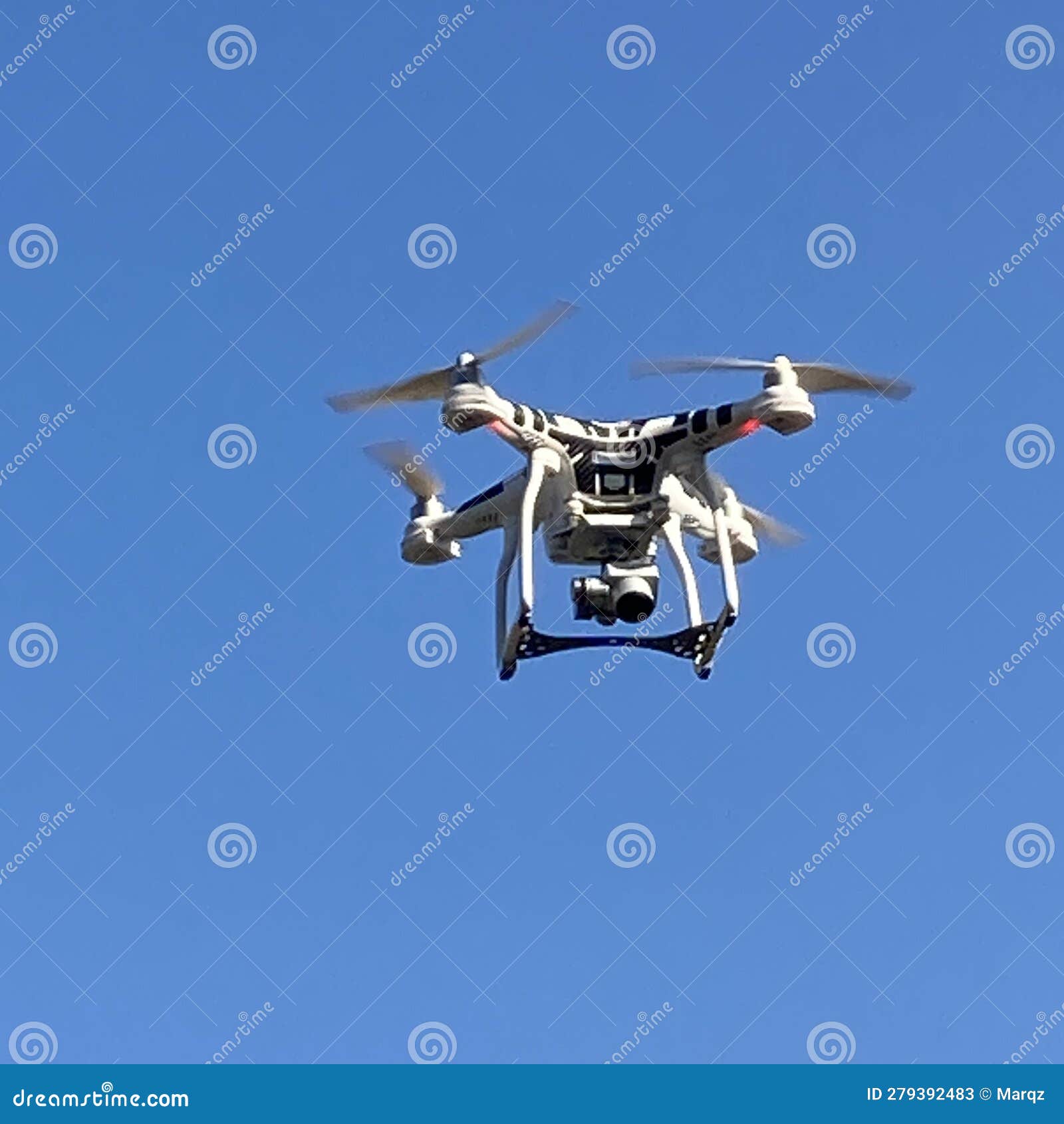 High-Tech Camera Drone Hexacopter in Flight Stock Image - Image of ...