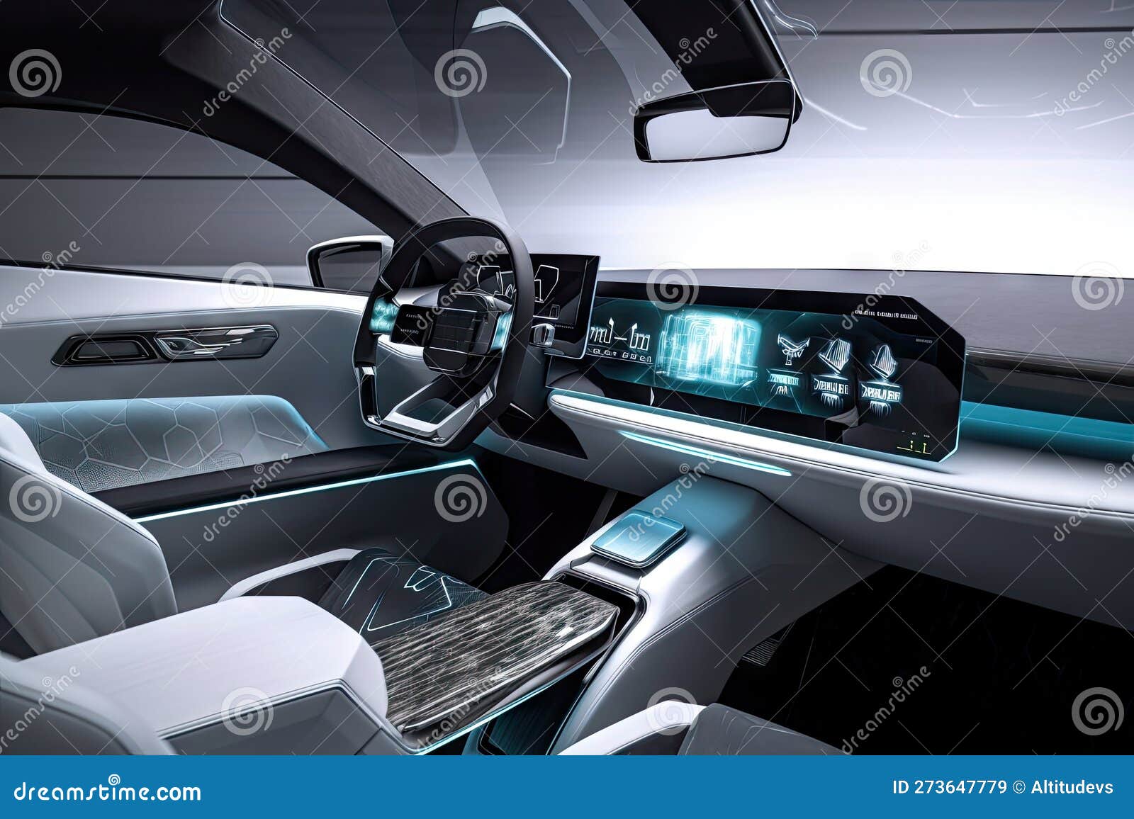 High-tech Car Interior, with Touchscreens and Other Advanced Features ...