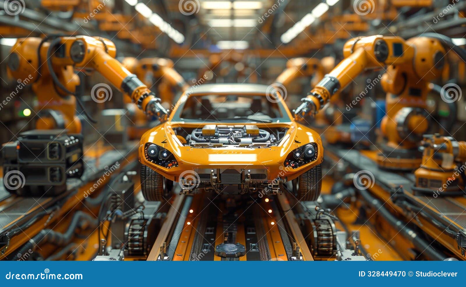 High-tech Car Manufacturing Assembly Line - Generative Ai Stock ...