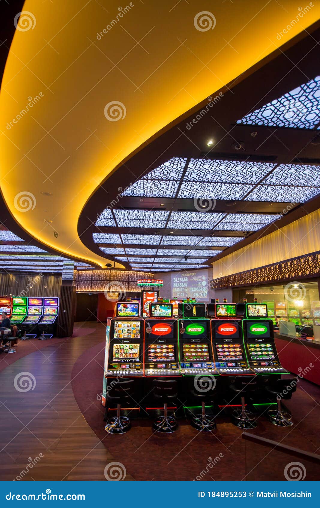 High Tech Casino Interior. Modern Ceiling in Casino Hall. Editorial ...