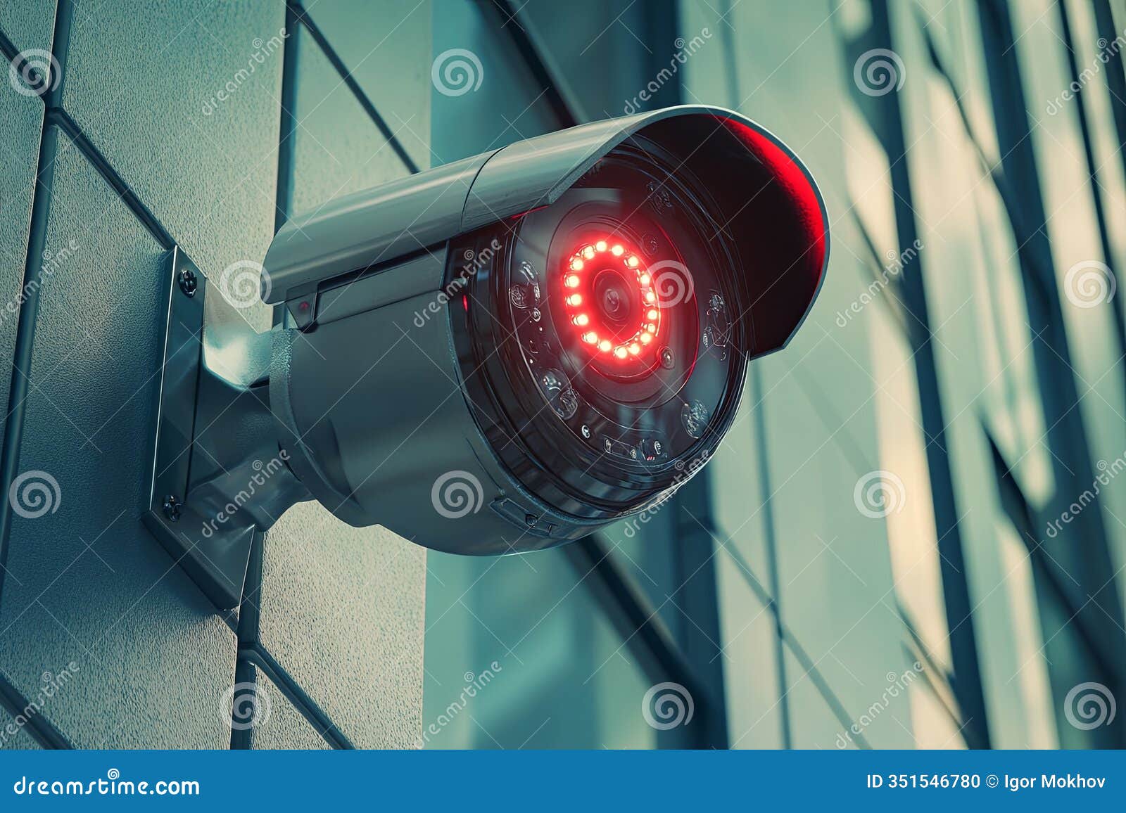 High-Tech CCTV Camera with Blinking Warning Light Ai Stock Photo ...