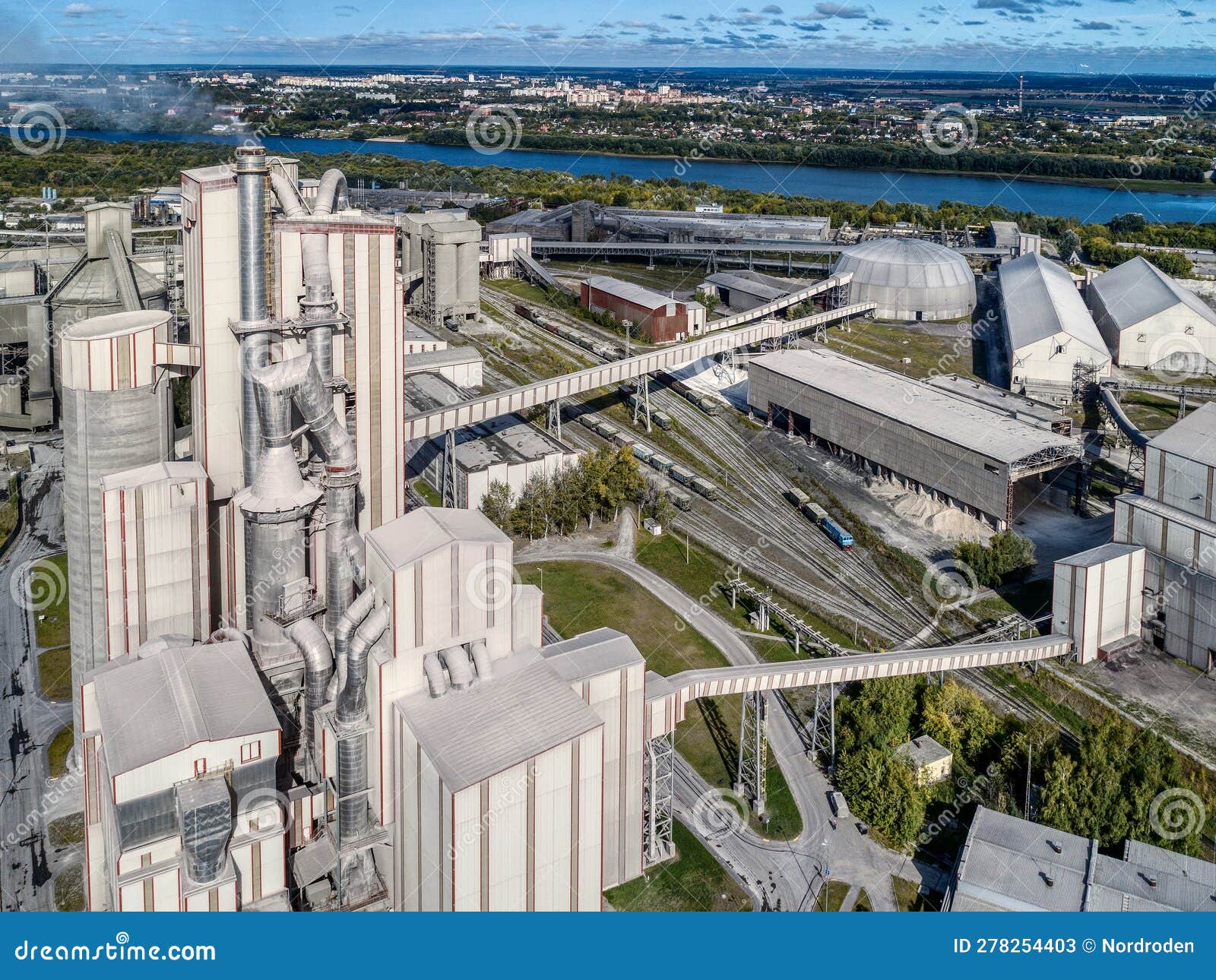 High Tech Cement Plant in Process of Making Cement and Lime Stock Image ...