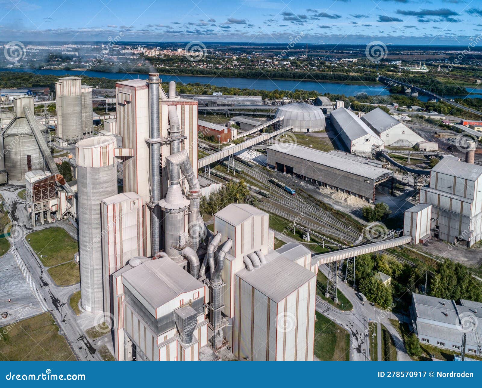 High Tech Cement Plant in Process of Making Cement and Lime Stock Image ...