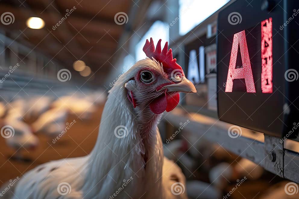 A High-tech Chicken Farm Managed by Artificial Intelligence. Control ...