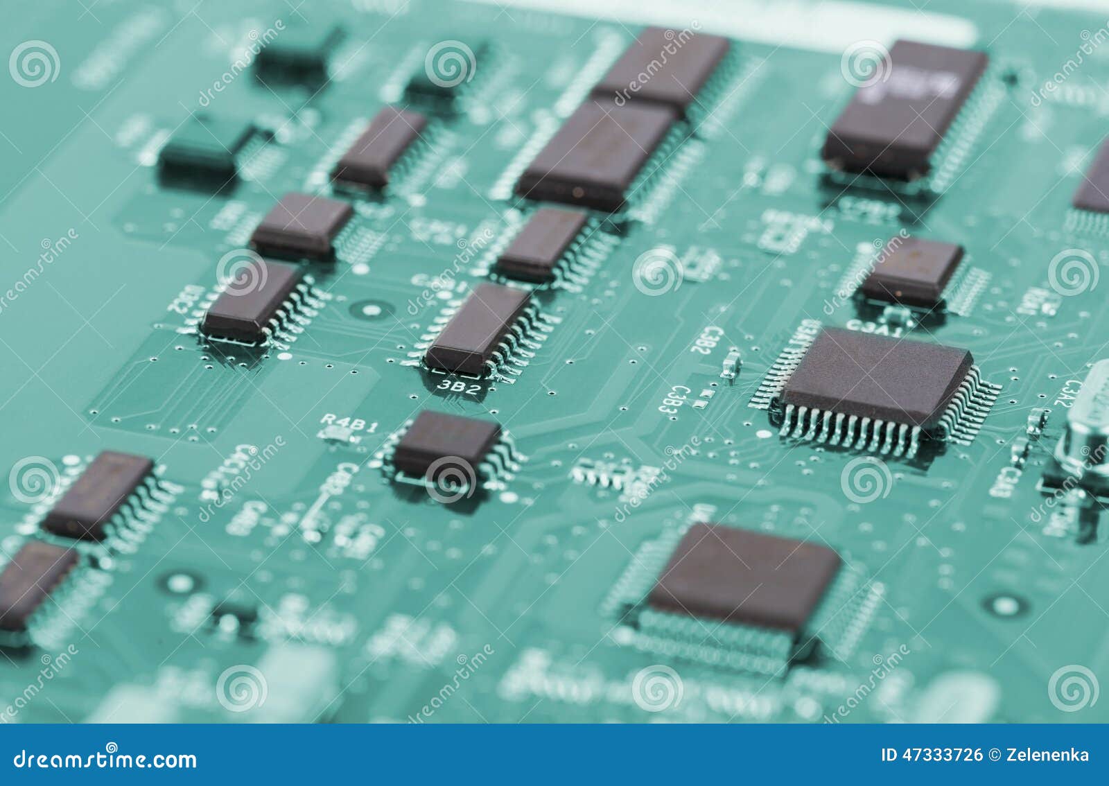 High Tech Circuit Board Close Up, Macro. Concept of Information ...