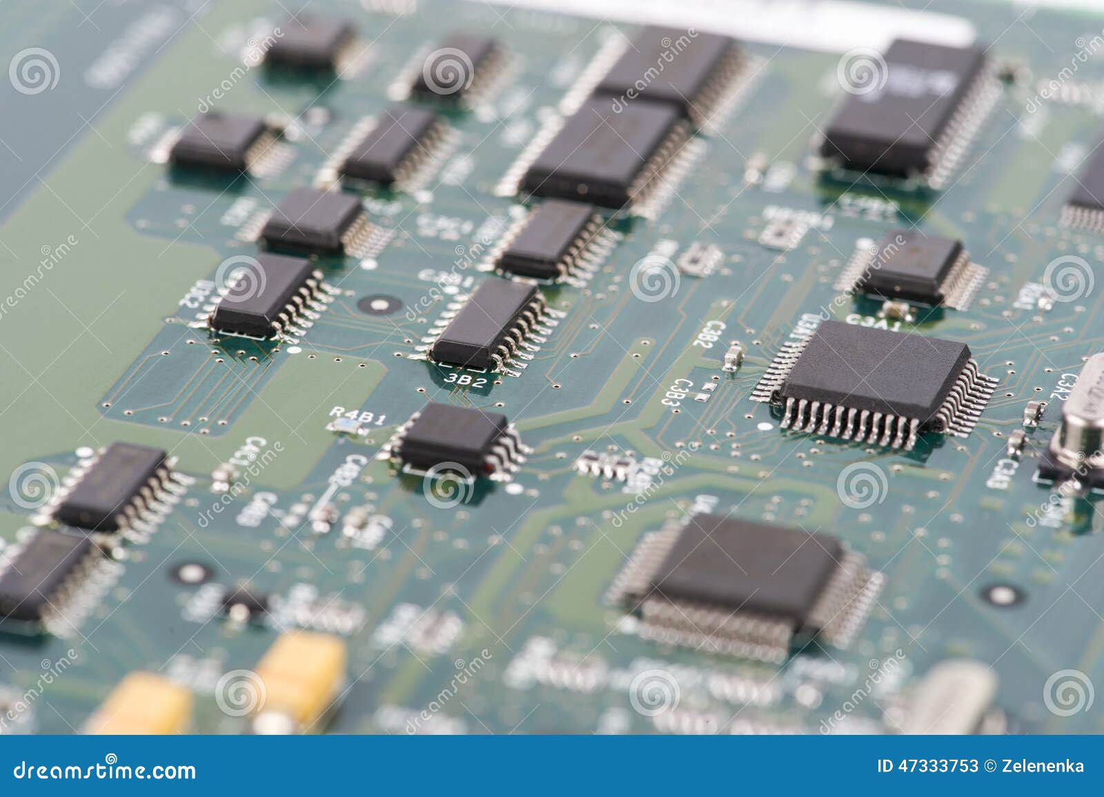 High Tech Circuit Board Close Up, Macro. Concept of Information ...