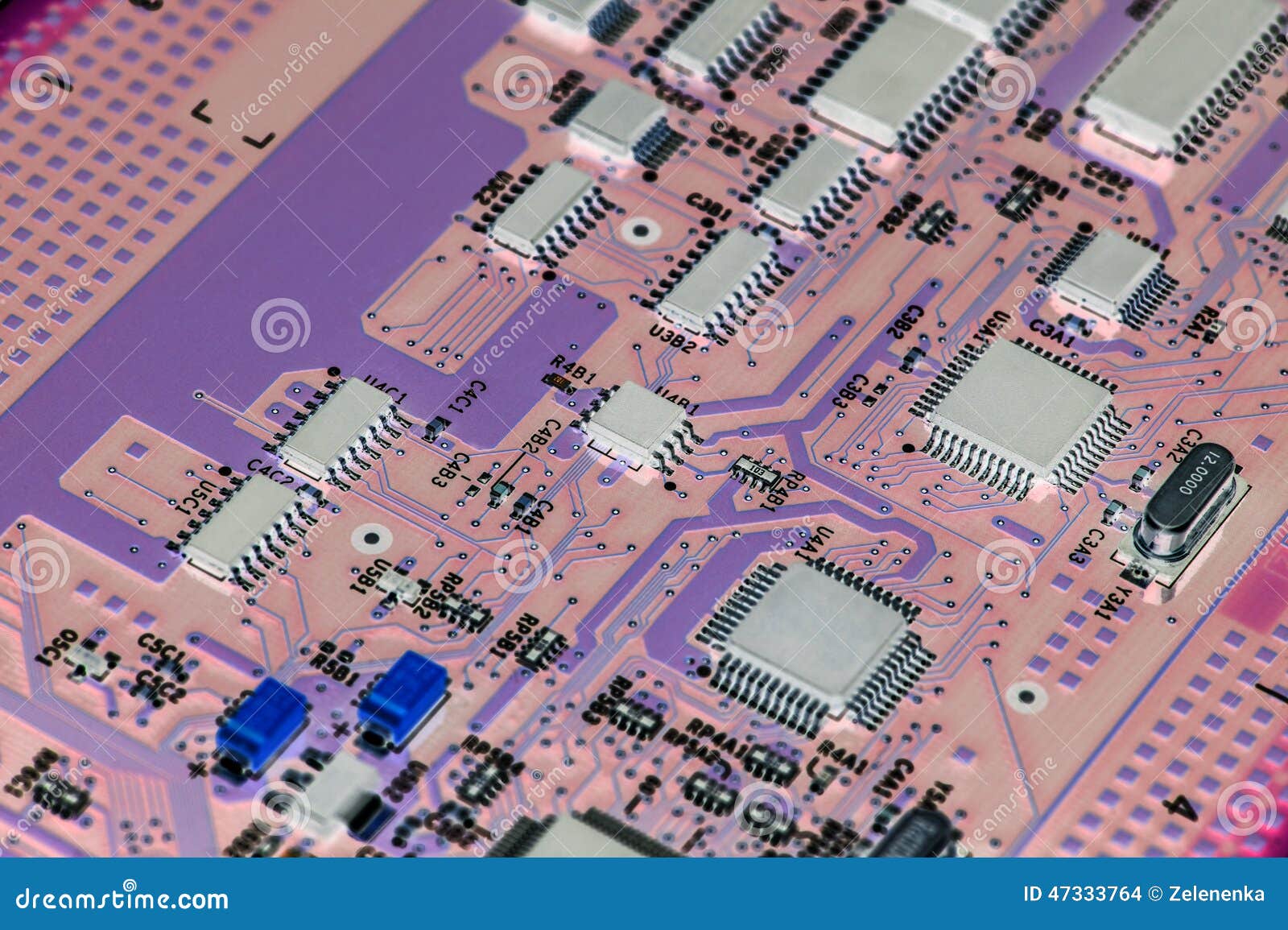 High Tech Circuit Board Close Up, Macro. Concept of Information ...