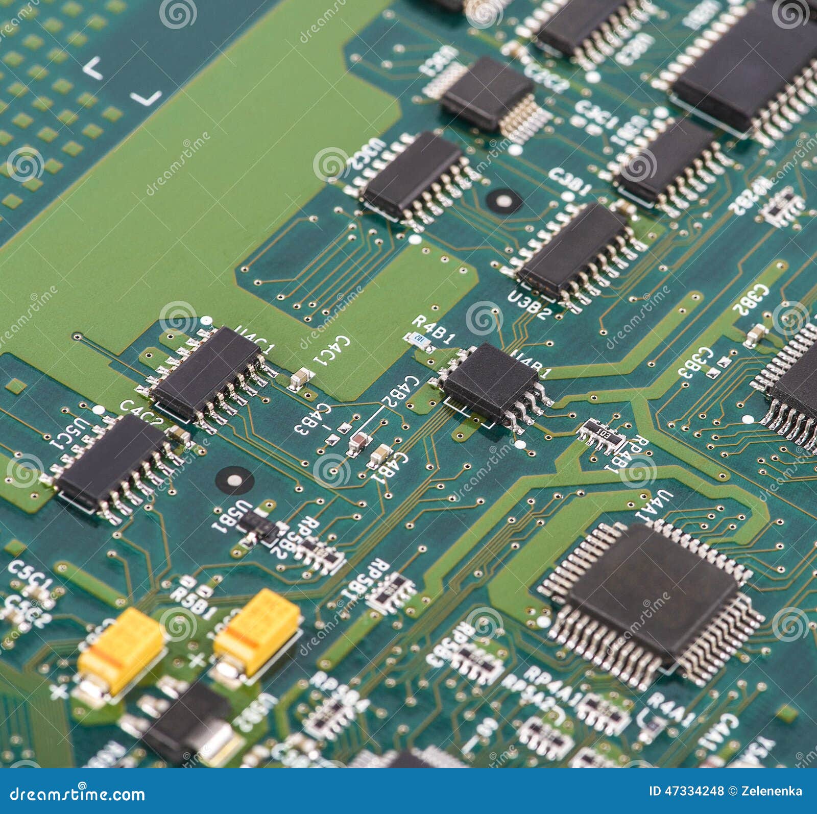 High Tech Circuit Board Close Up, Macro. Concept of Information ...