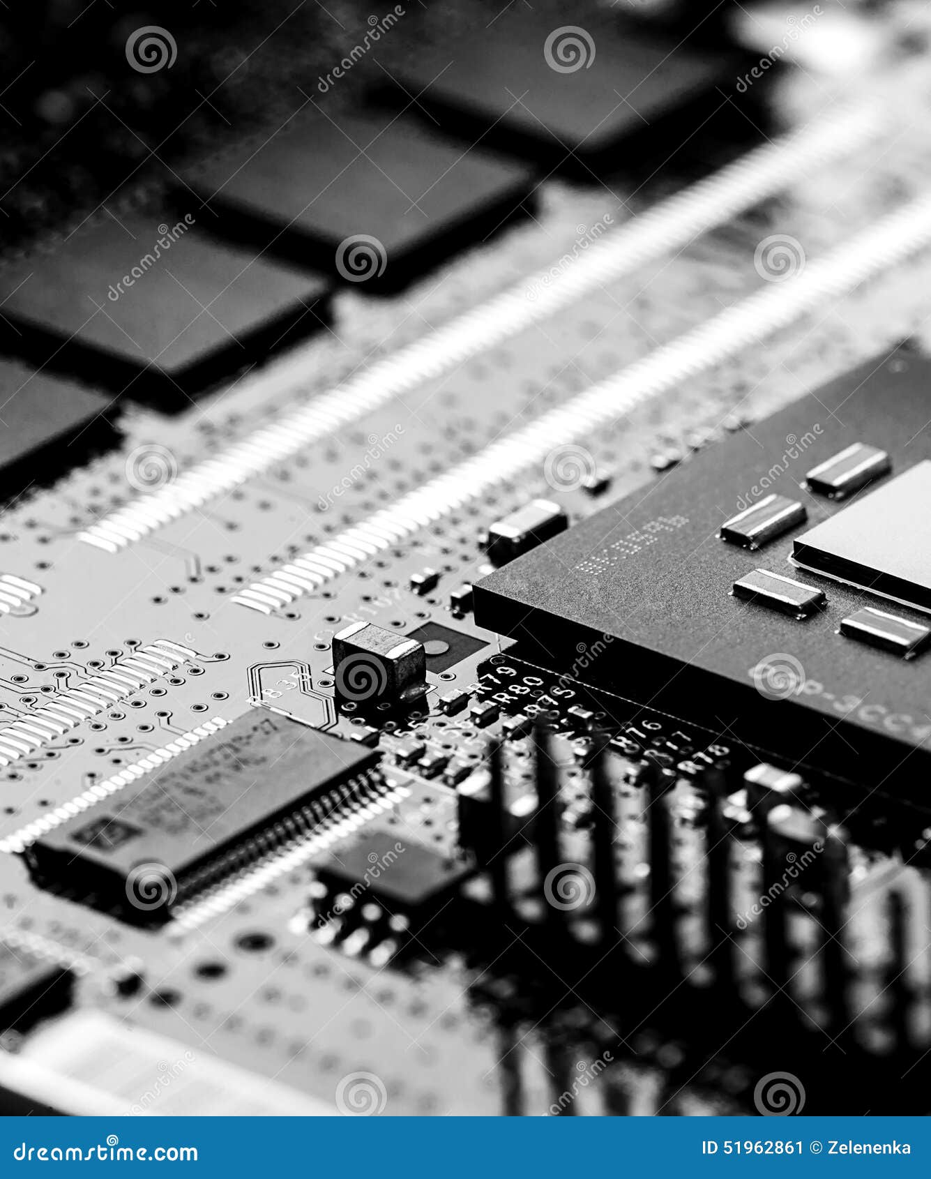 High Tech Circuit Board Close Up, Macro. Concept of Information ...