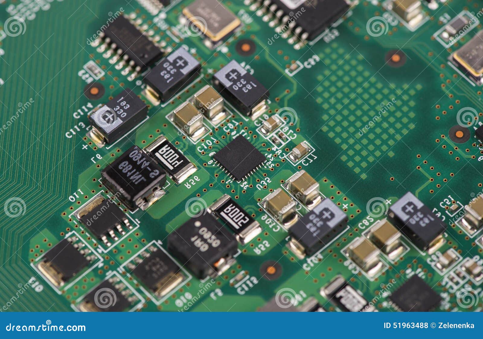 High Tech Circuit Board Close Up, Macro. Concept of Information ...