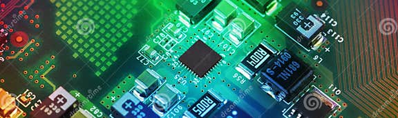 High Tech Circuit Board Close Up, Macro. Concept of Information ...