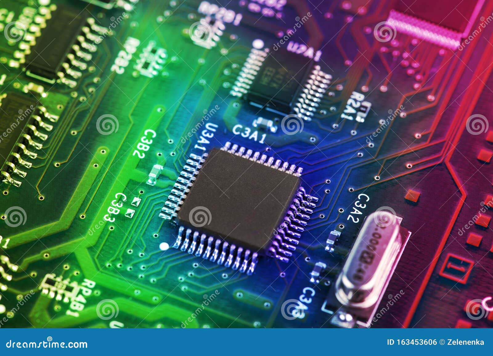 High Tech Circuit Board stock photo. Image of conceptual - 163453606