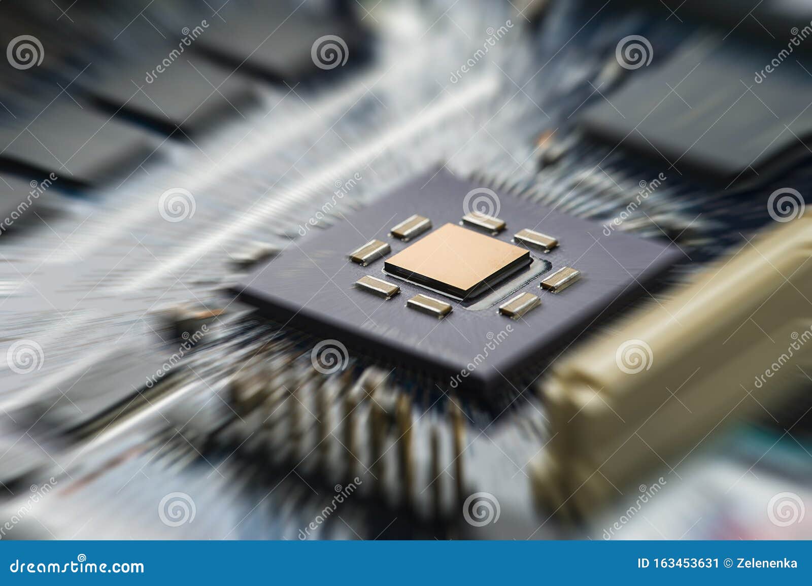 High Tech Circuit Board stock image. Image of blue, computing - 163453631