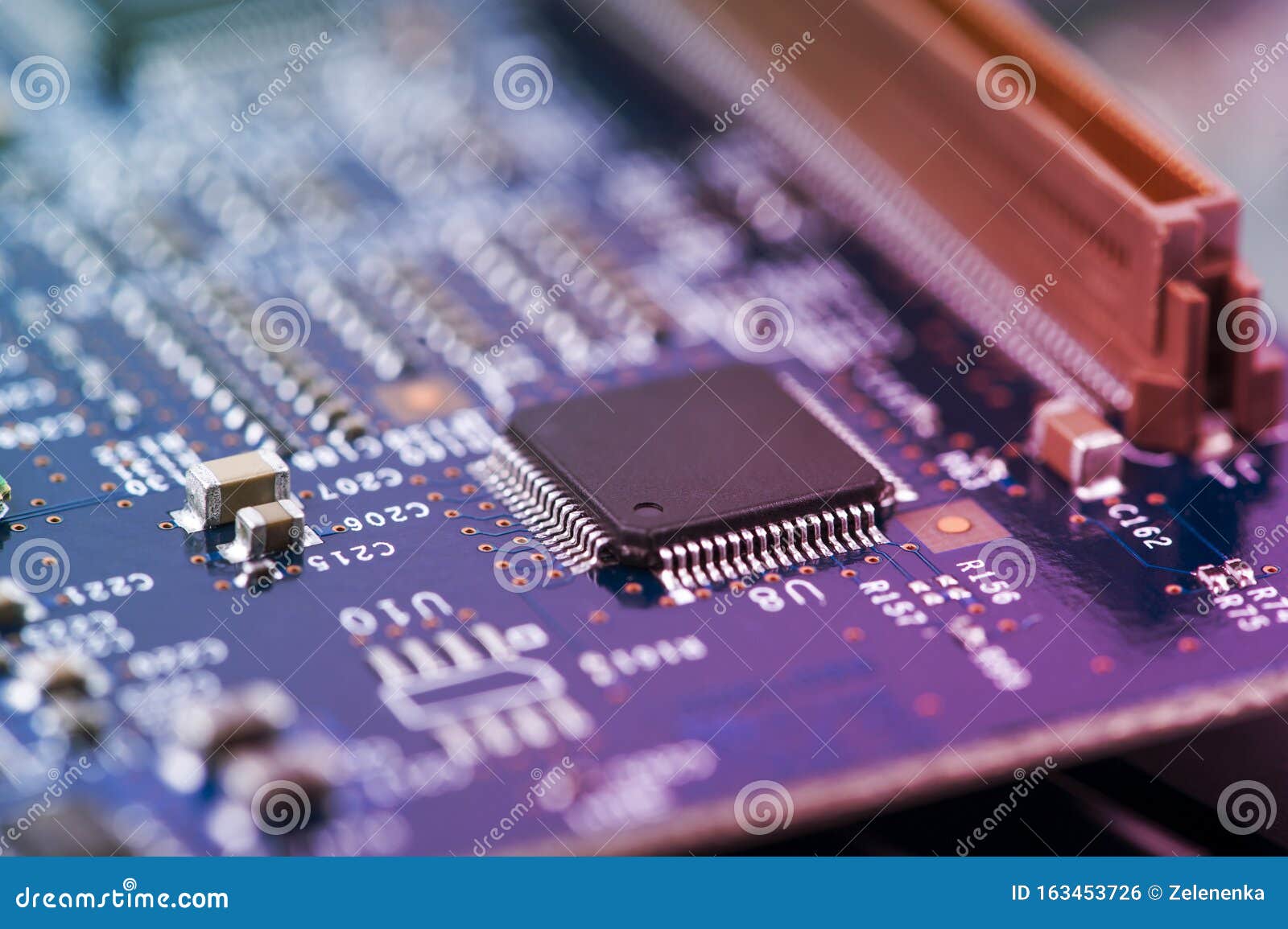 High Tech Circuit Board stock photo. Image of background - 163453726