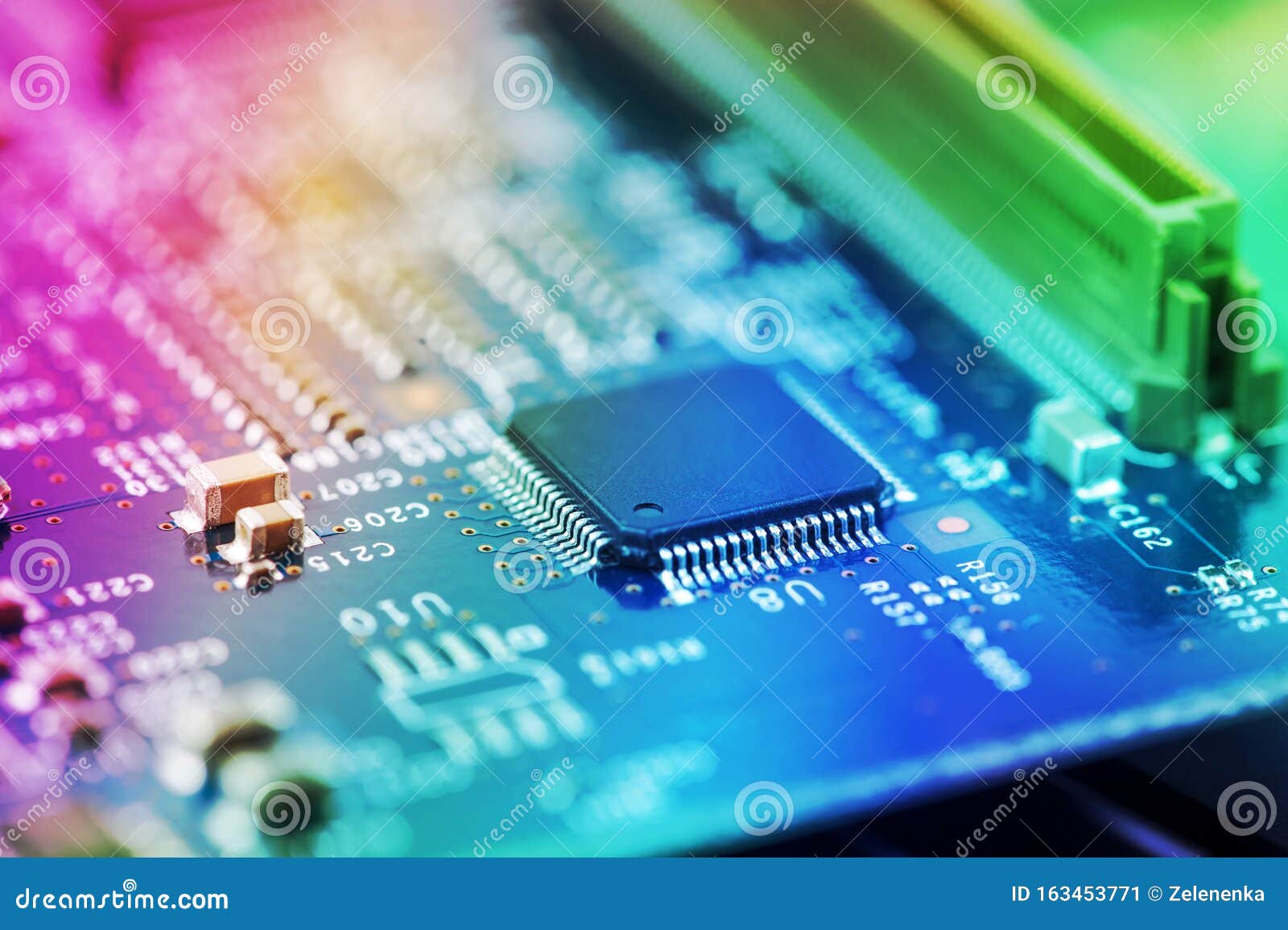 High Tech Circuit Board stock image. Image of high, abstraction - 163453771