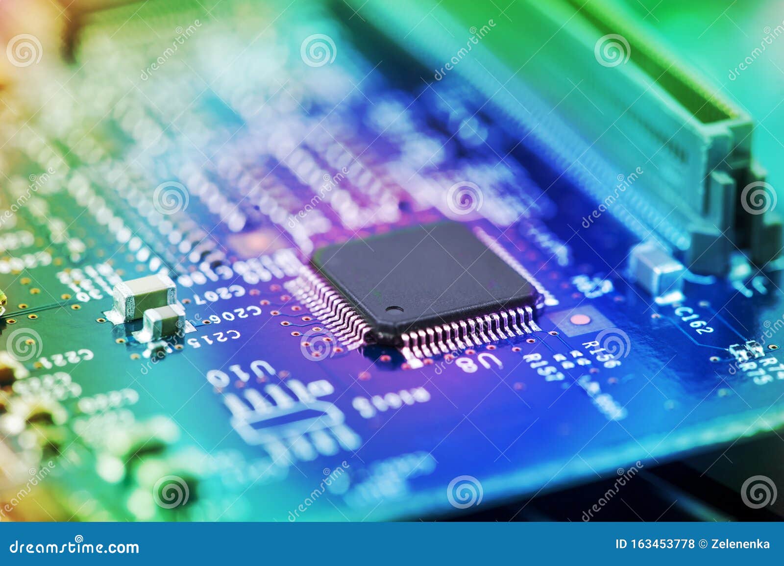 High Tech Circuit Board stock photo. Image of abstract - 163453778