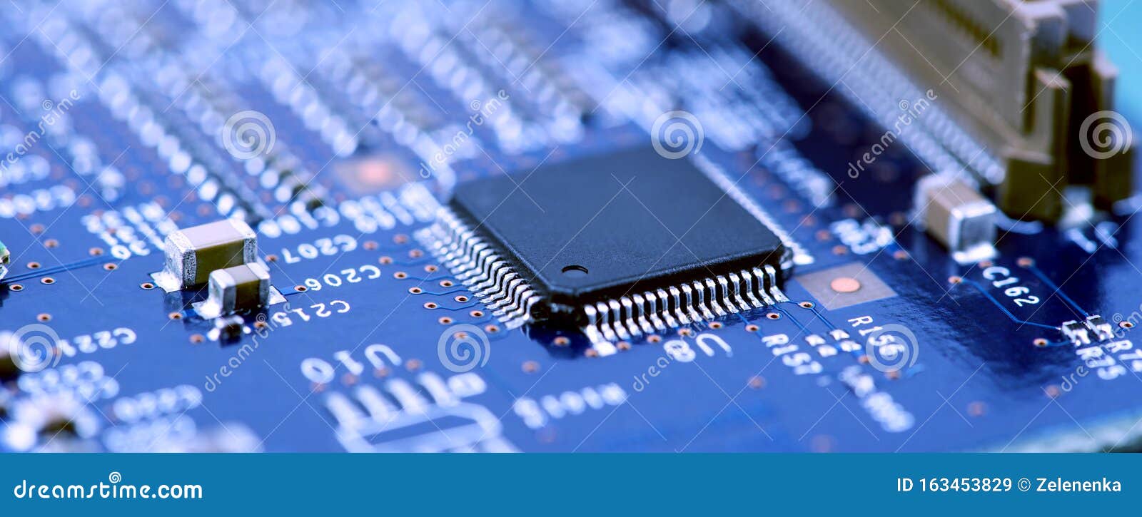 High Tech Circuit Board stock image. Image of information - 163453829