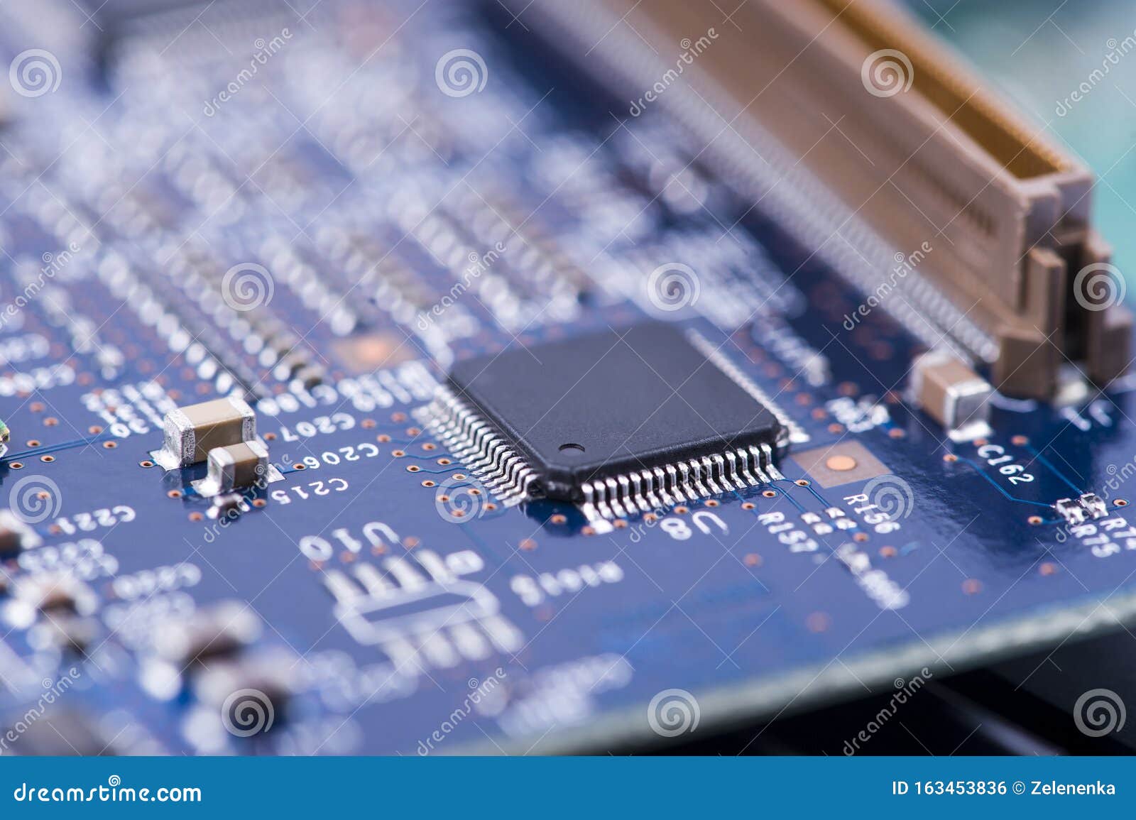 High Tech Circuit Board stock photo. Image of electrical - 163453836