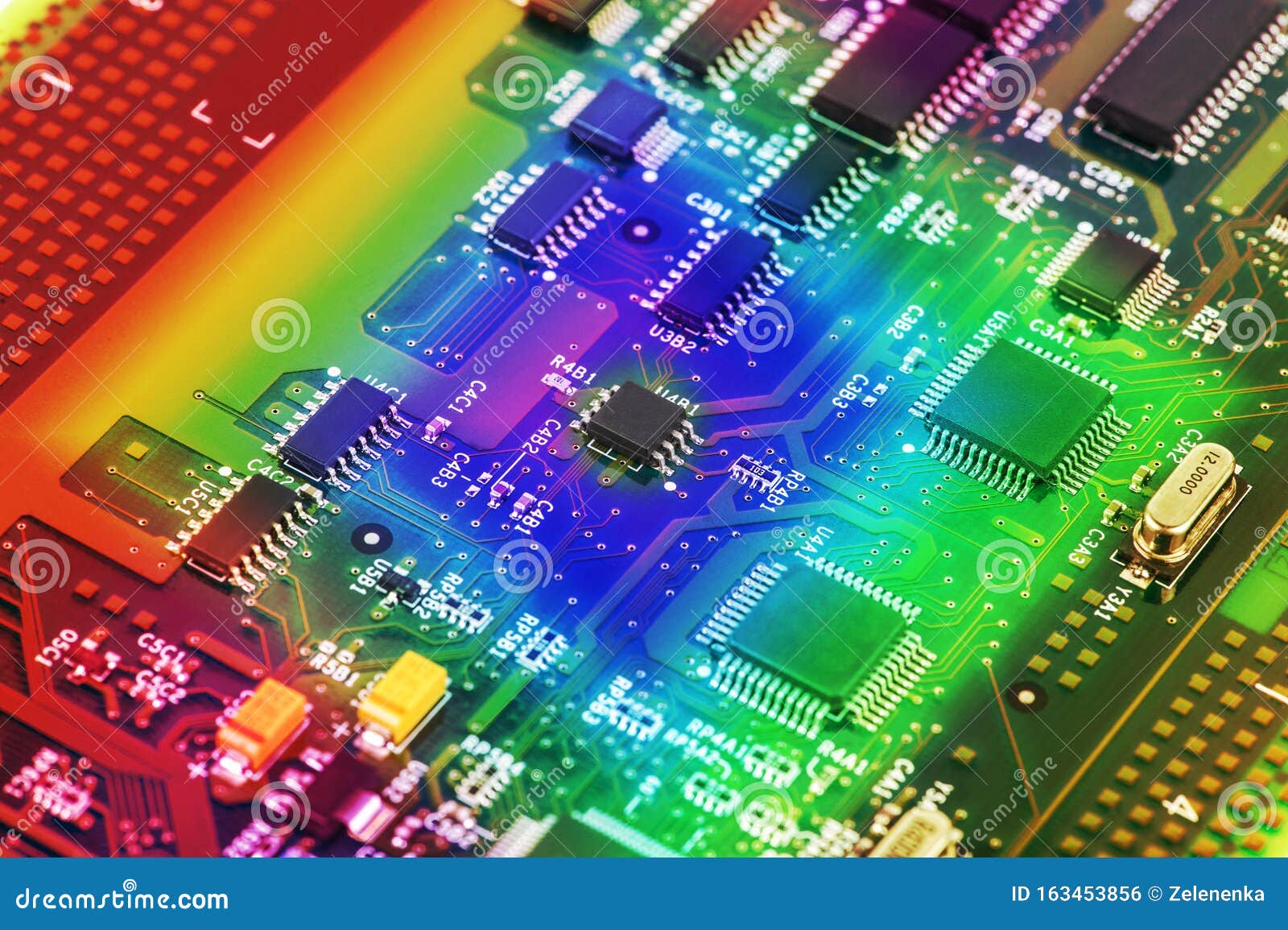 High Tech Circuit Board stock photo. Image of electrical - 163453856