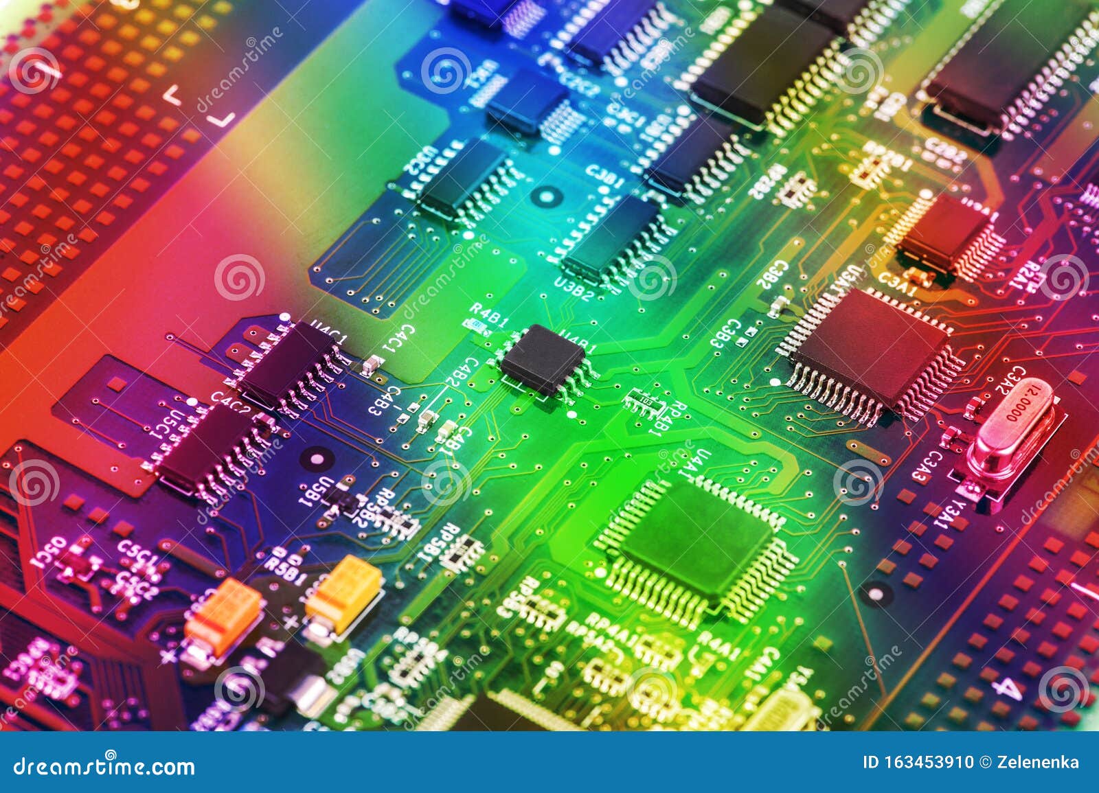 High Tech Circuit Board stock photo. Image of graphic - 163453910