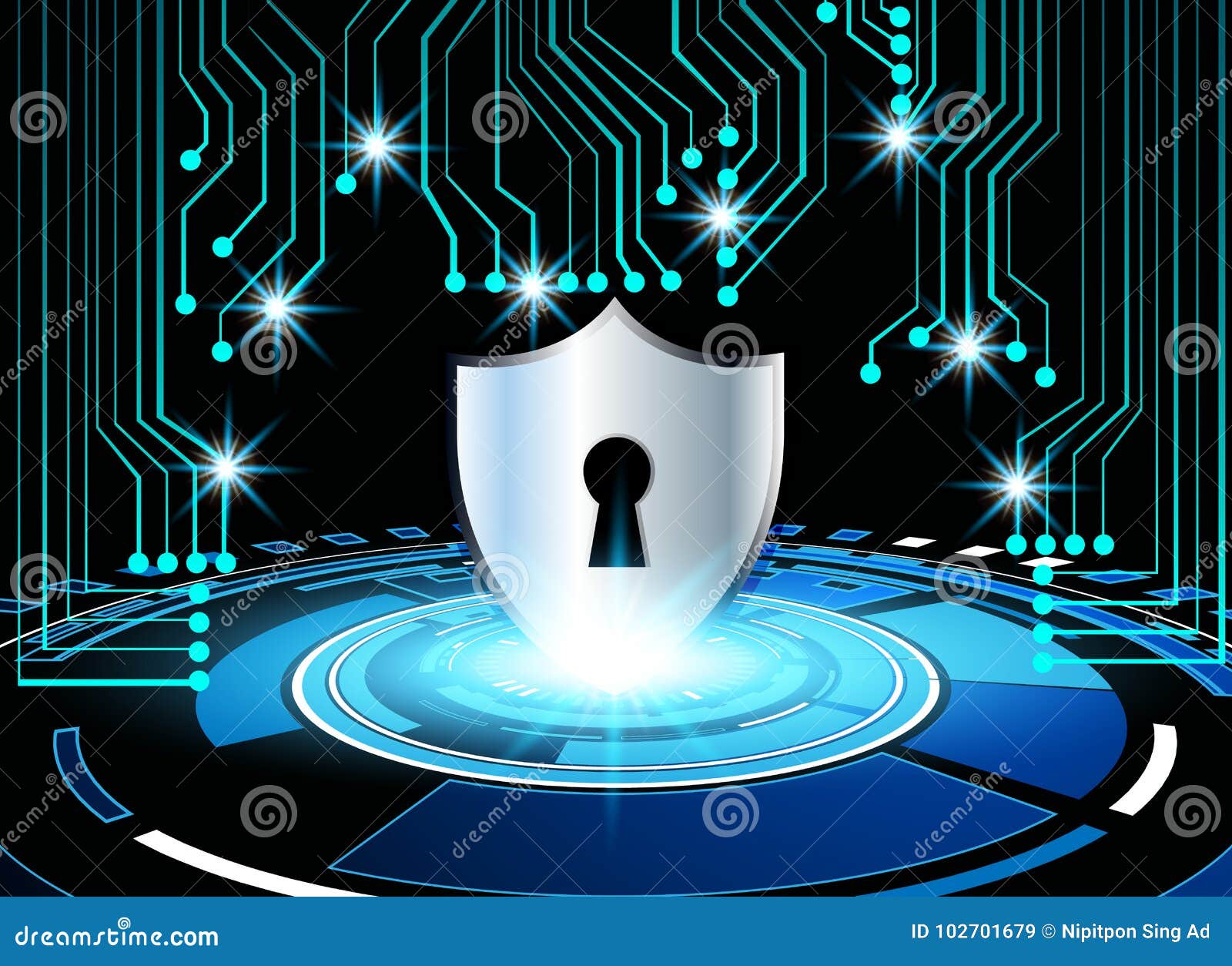 High-Tech Circuit Board and Key Lock Virtual Screen Technology B Stock ...