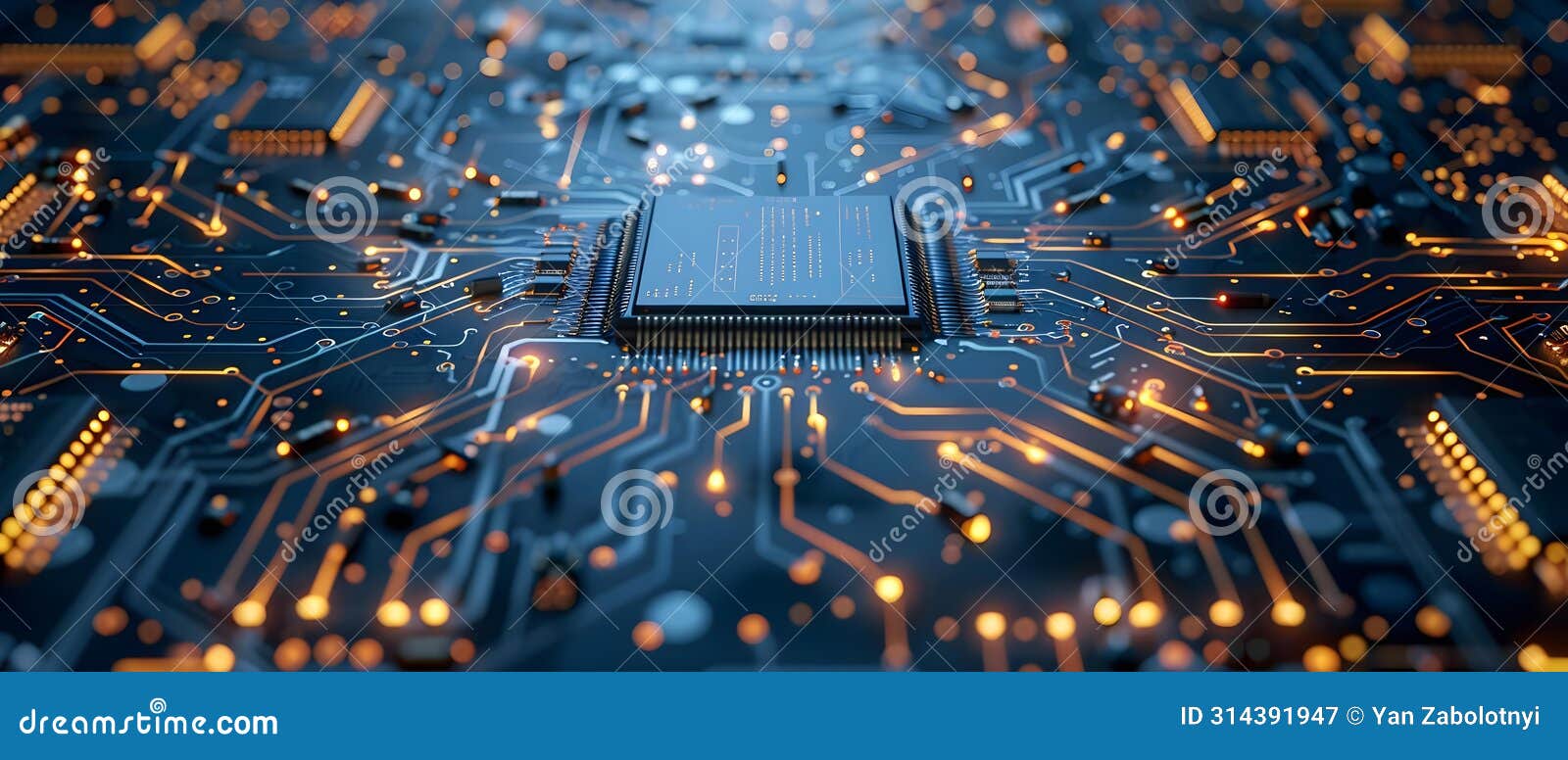 High-Tech Circuitry: the Heart of Modern Computing. Concept Computing ...