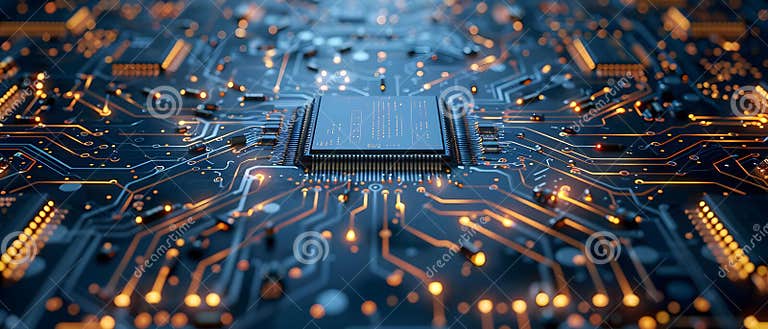 High-Tech Circuitry: the Heart of Modern Computing. Concept Computing ...