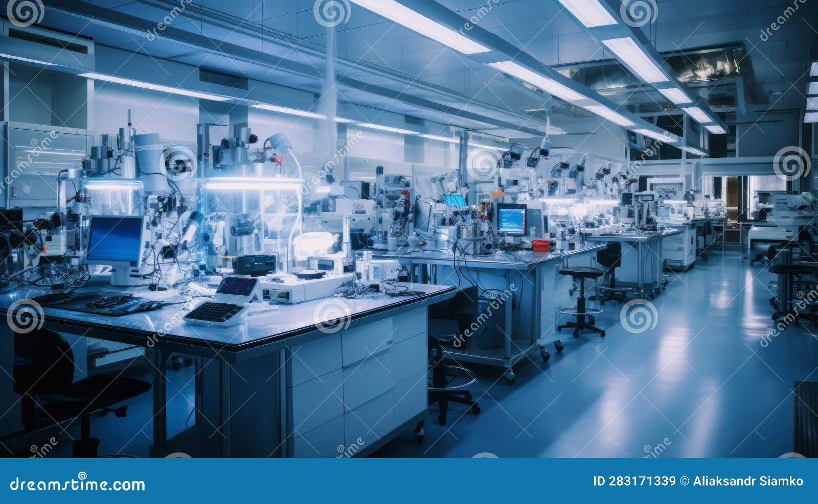 A High-tech Clean Room Where Scientists Work with Nanotechnology. the ...