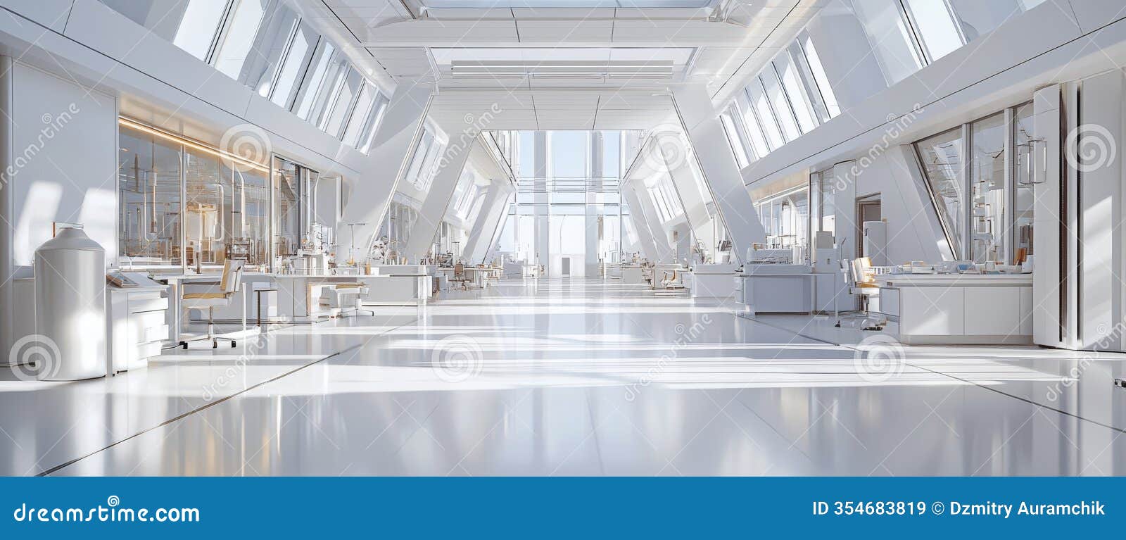 A High-tech Cleanroom Designed for Semiconductor Production, Equipped ...