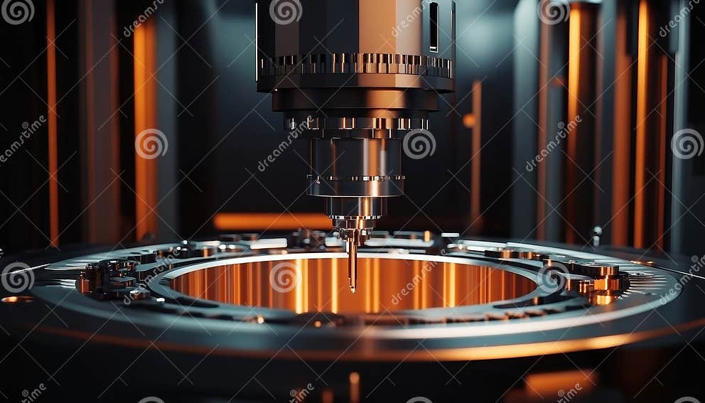 High-tech CNC Milling Machine Performing Precise Metal Machining in a ...