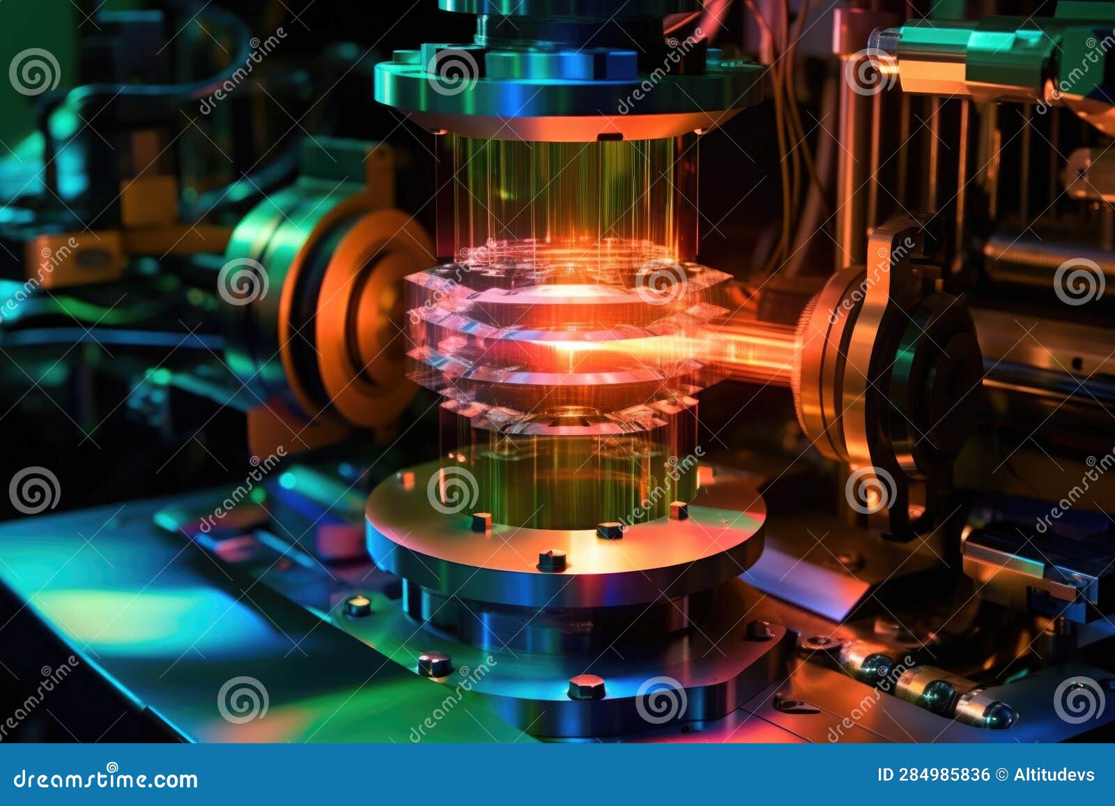 High-tech Coating Machine Applying Layers To Lenses Stock Illustration ...