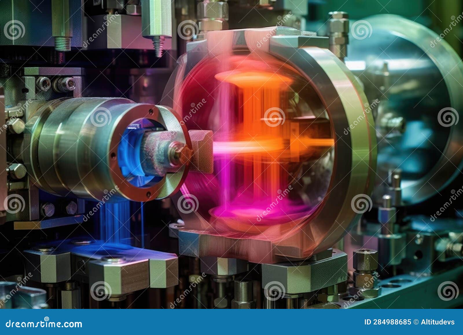 High-tech Coating Machine Applying Layers To Lenses Stock Illustration ...