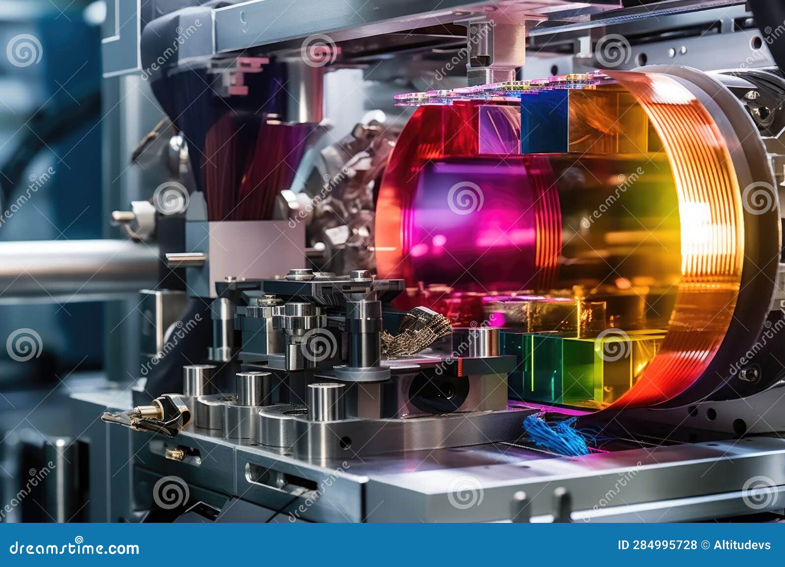 High-tech Coating Machine Applying Layers To Lenses Stock Illustration ...