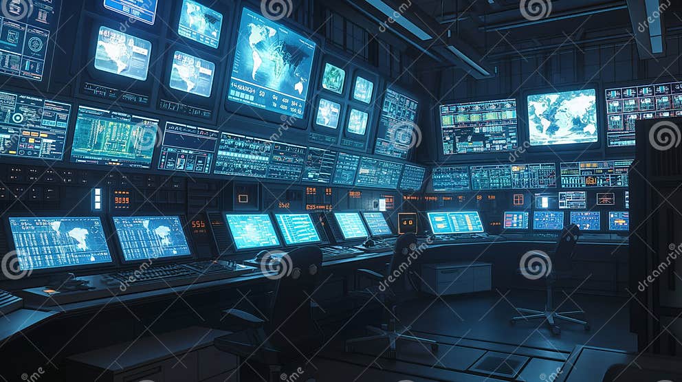 High-Tech Command Center stock image. Image of interface - 316938593