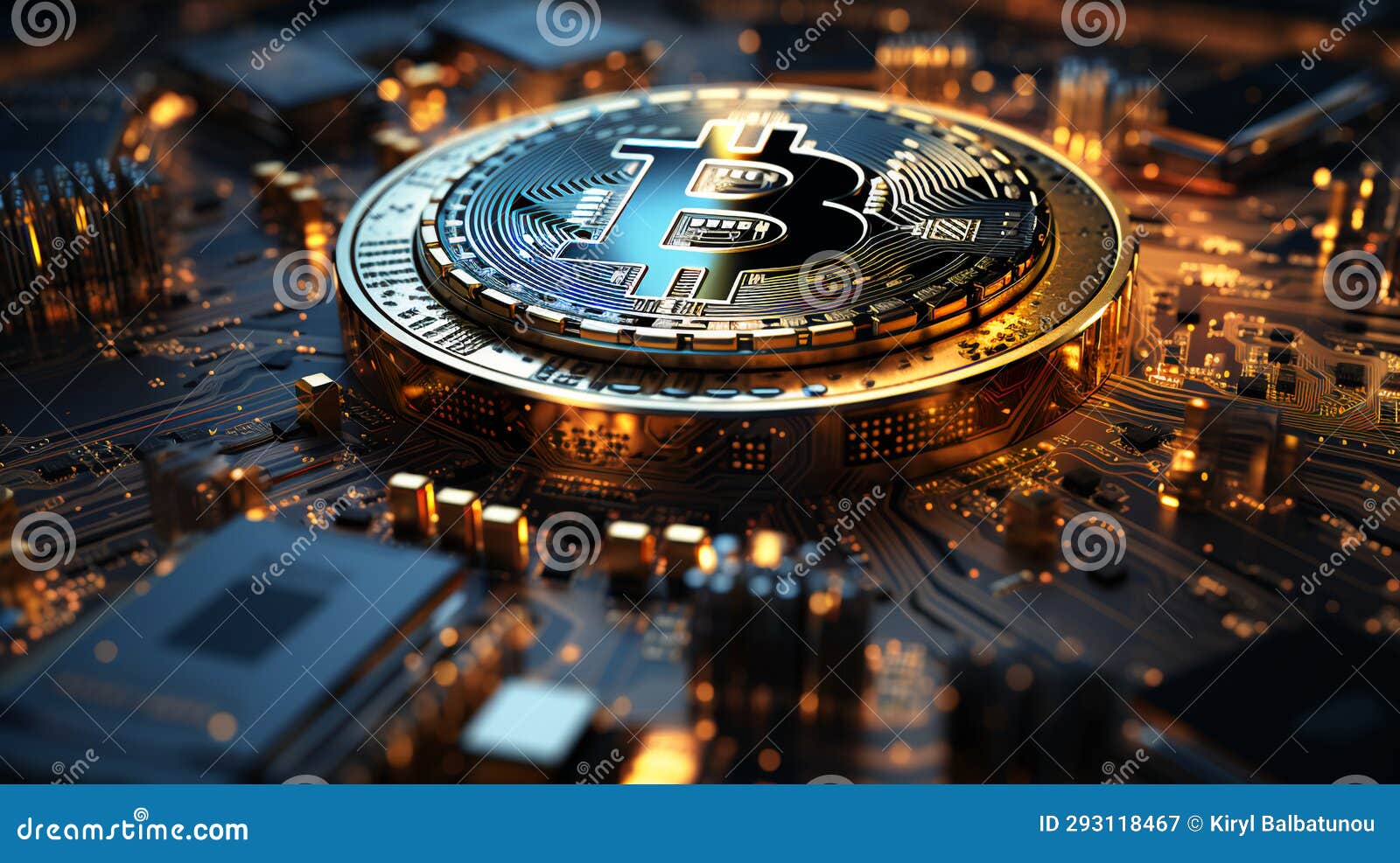 High Tech Computer Chip with Processor Stock Illustration ...