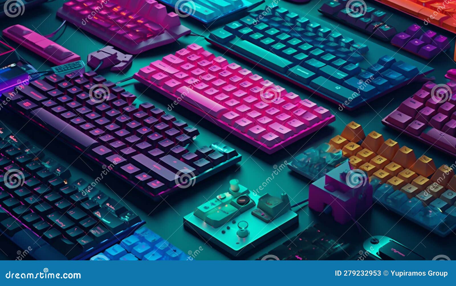 High Tech Computer Equipment Illuminates Modern Office for Global ...