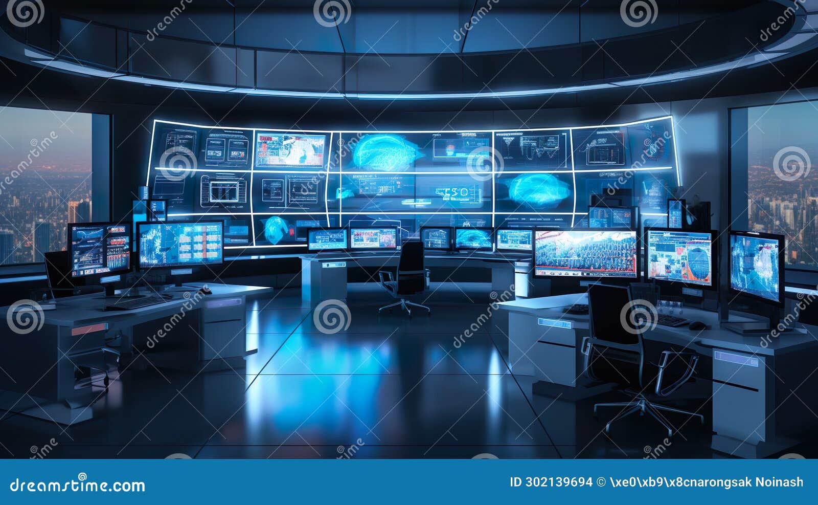 High Tech Computer Lab for Data Analytics with a Lot of Dashboards in ...