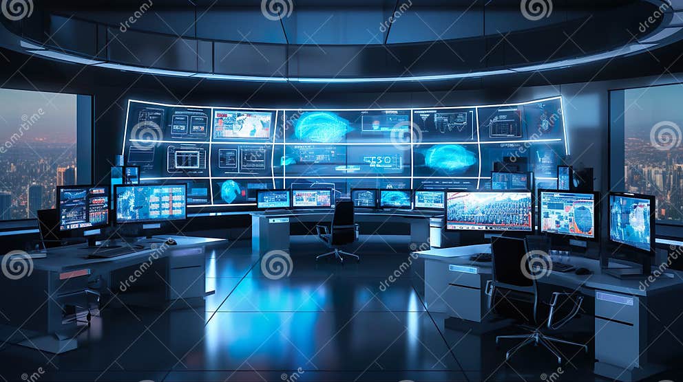 High Tech Computer Lab for Data Analytics with a Lot of Dashboards in ...