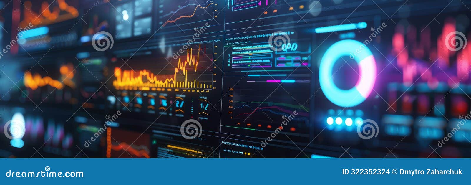 A High-tech Computer Screen Displaying a Detailed Network Monitoring ...