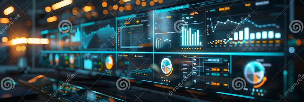 A High-tech Computer Screen Displaying a Detailed Network Monitoring ...