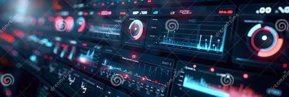 A High-tech Computer Screen Displaying a Detailed Network Monitoring ...