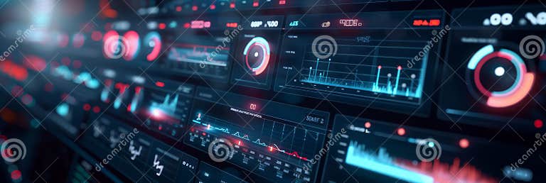 A High-tech Computer Screen Displaying a Detailed Network Monitoring ...