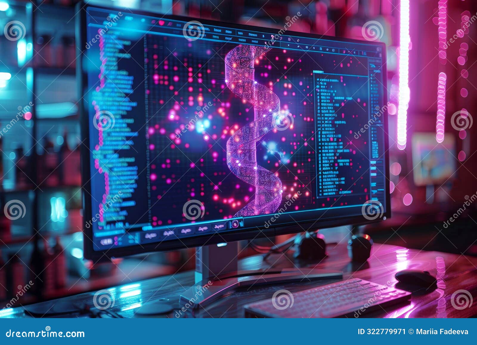 High-tech Computer Screen Displaying Genetic Data, Ideal For ...
