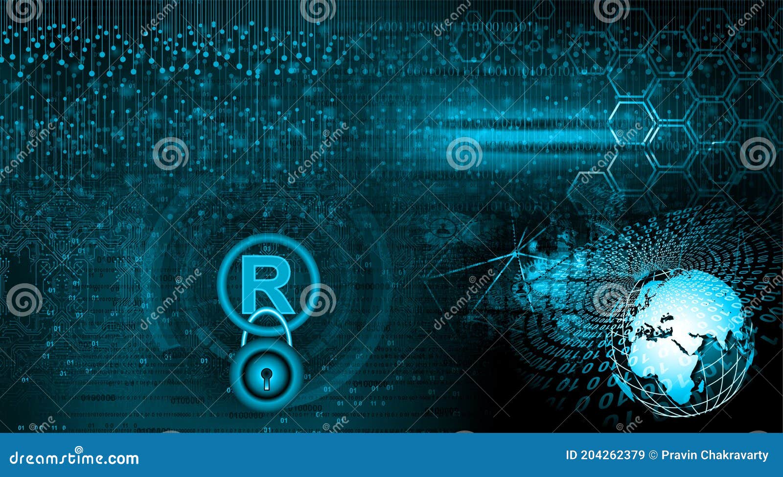 High-tech Computer Security Technology Background.Global Digital ...