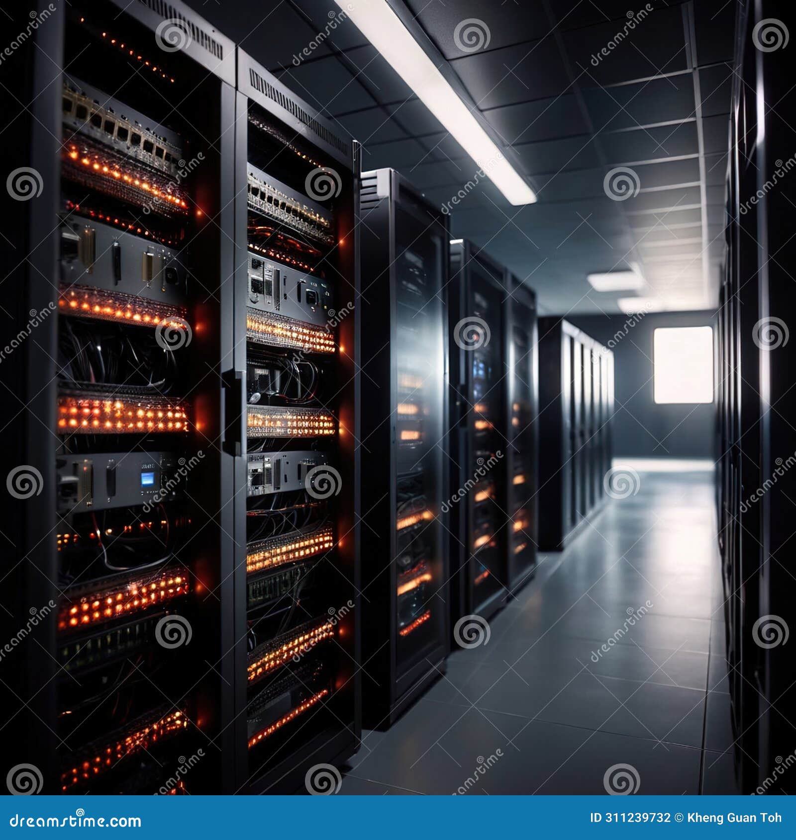 High Tech Computer Server Room Housing Centralized Information ...