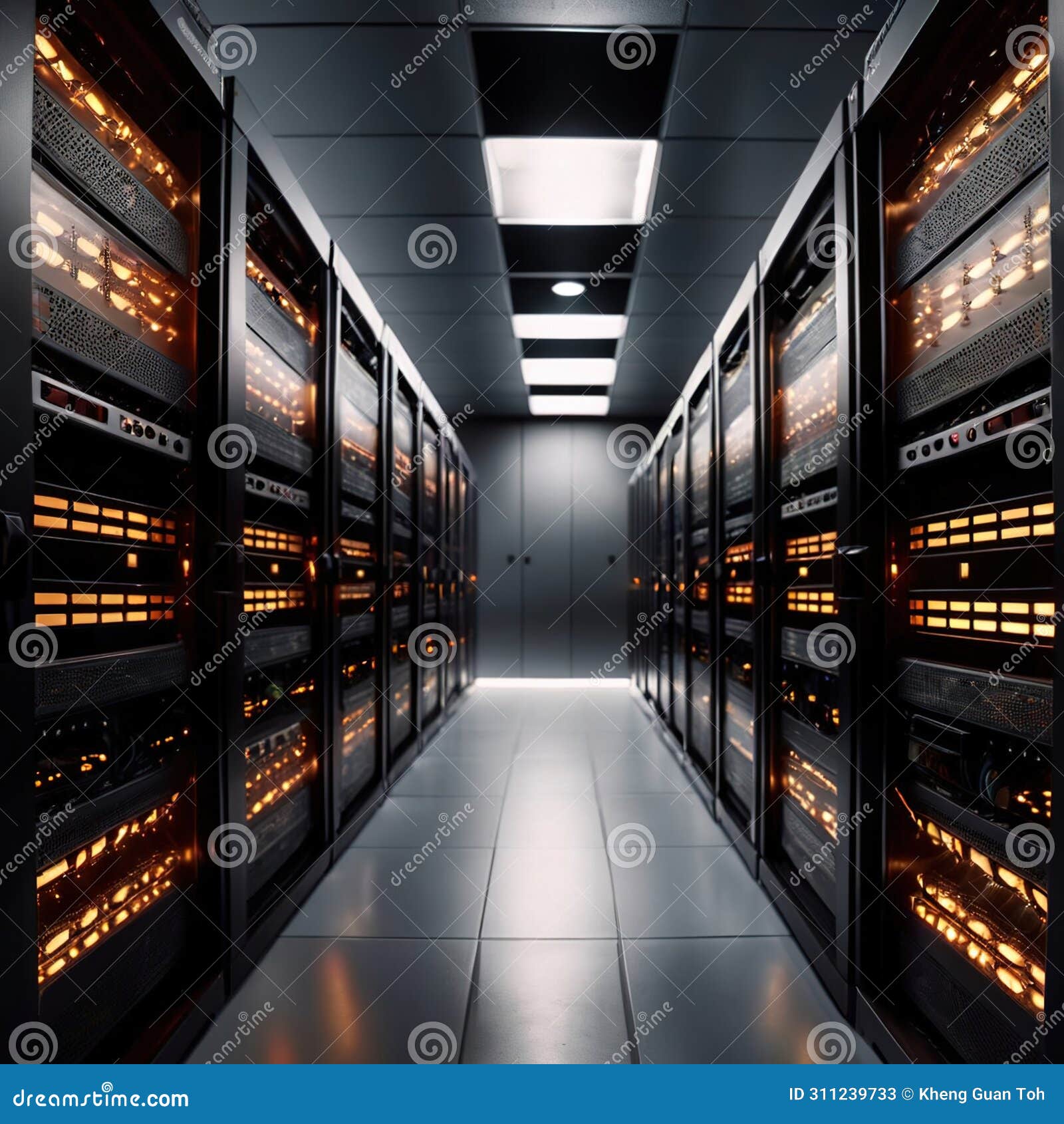 High Tech Computer Server Room Housing Centralized Information ...