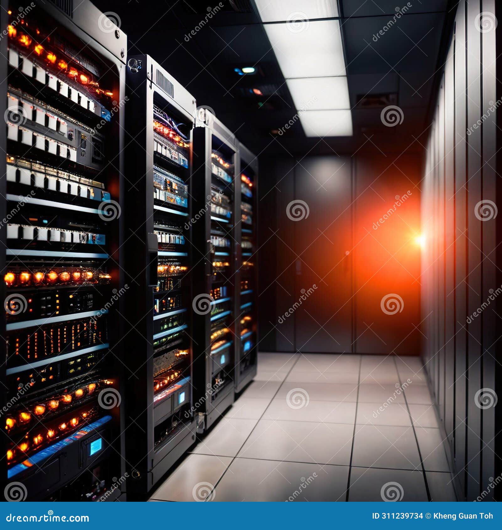 High Tech Computer Server Room Housing Centralized Information ...