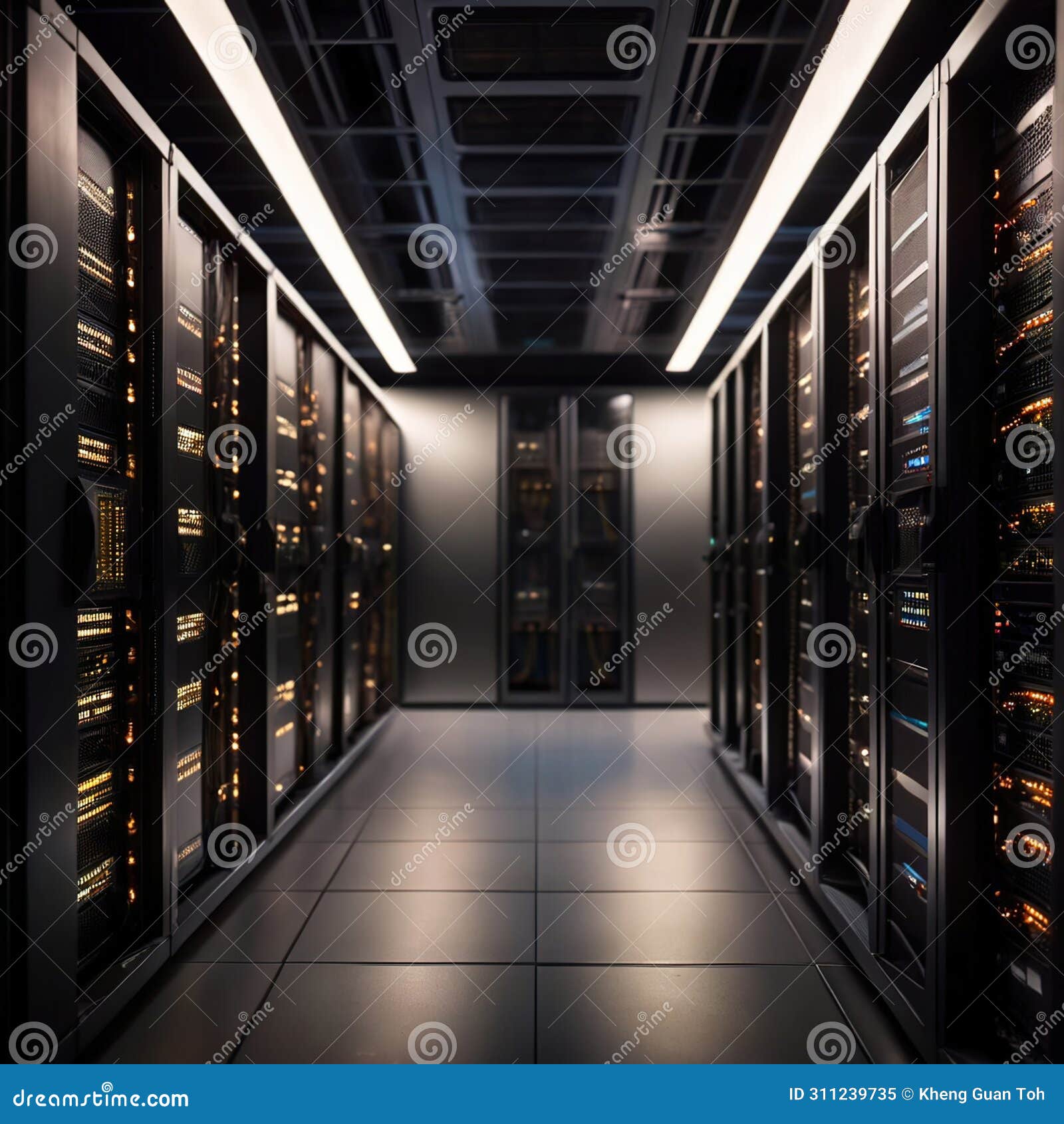 High Tech Computer Server Room Housing Centralized Information ...